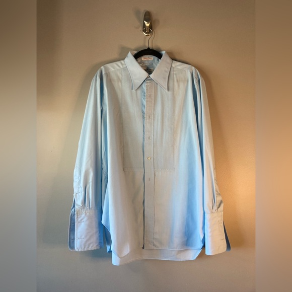 Gary Ruffin | Shirts | Gary Ruffin Blue Tuxedo Pleated Shirt 75 Sexy ...